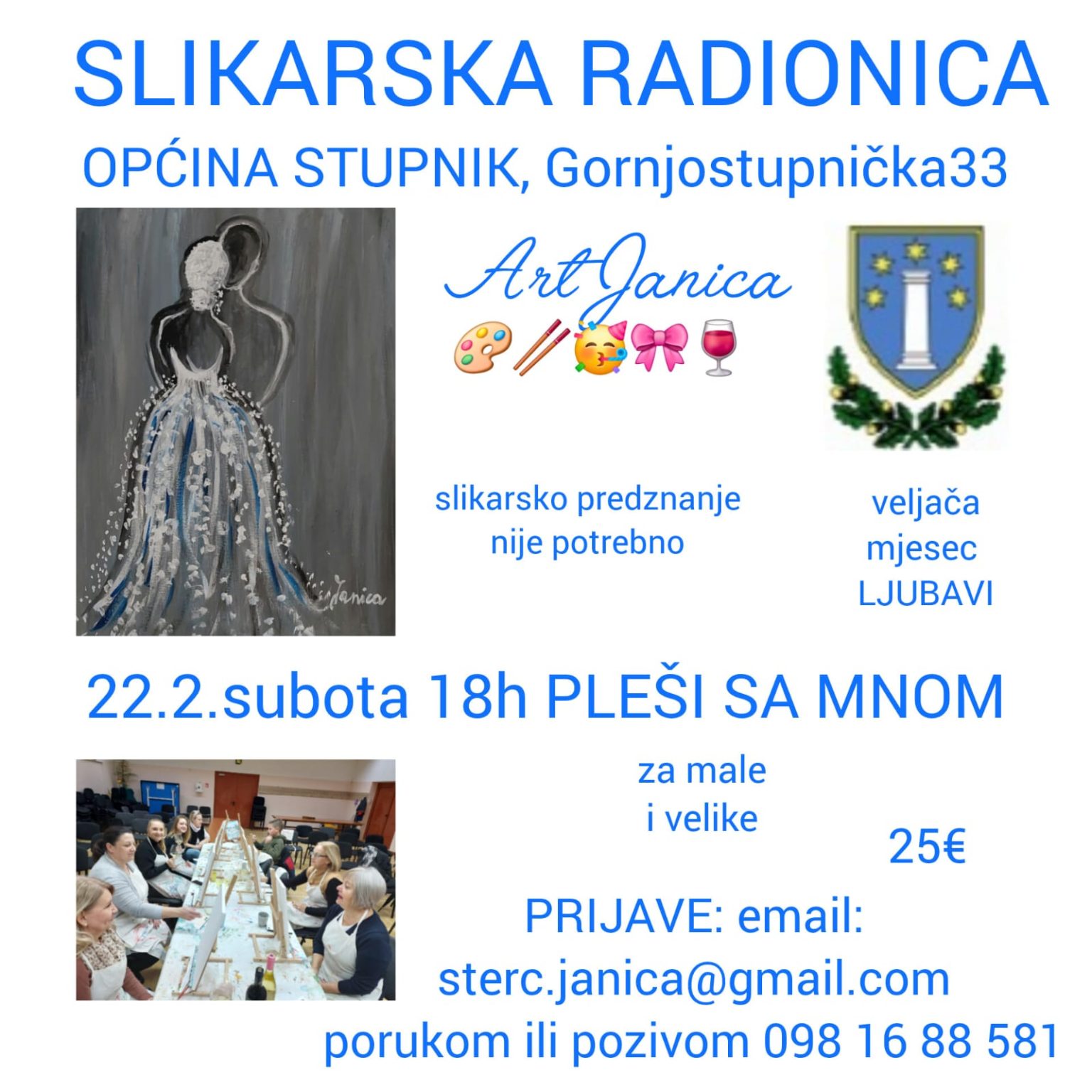 Slikarska radionica "Pleši sa mnom" - Janica Šterc - 22.2.2025. u 18 ...